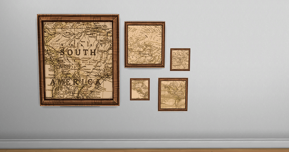 More Framed Maps - Base Game - Gallery - The Sims 4 Build / Buy ...