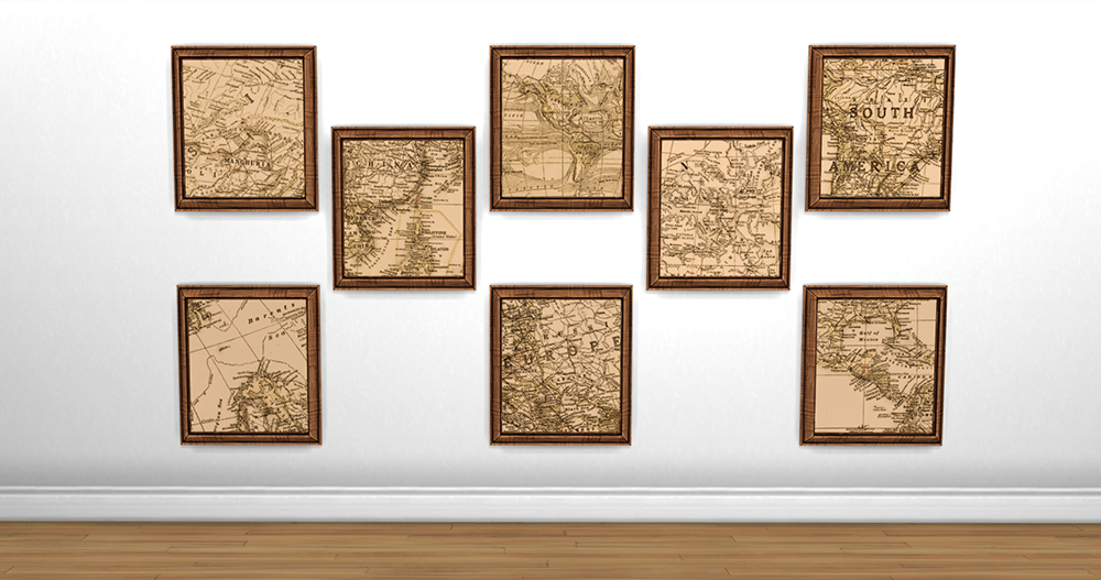 More Framed Maps - Base Game - Gallery - The Sims 4 Build / Buy ...