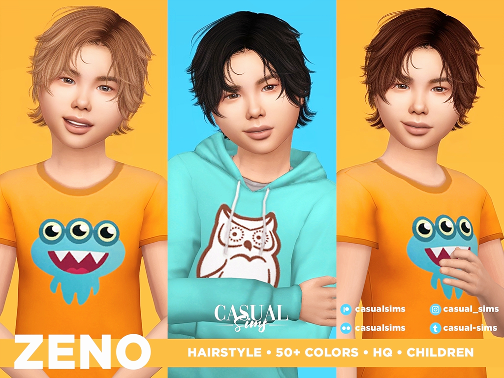 CasualSims - Zeno Hairstyle Children - The Sims 4 Create a Sim - CurseForge