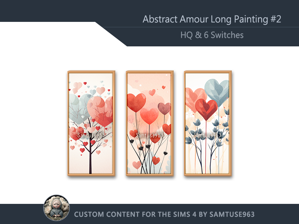 HQ Abstract Amour Long Painting #2 Sellable Samtuse963 - The Sims 4 Build / Buy - CurseForge
