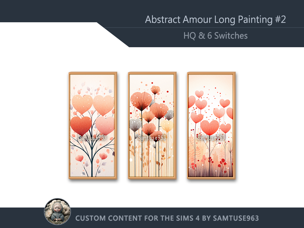 HQ Abstract Amour Long Painting #2 Sellable Samtuse963 - The Sims 4 Build / Buy - CurseForge