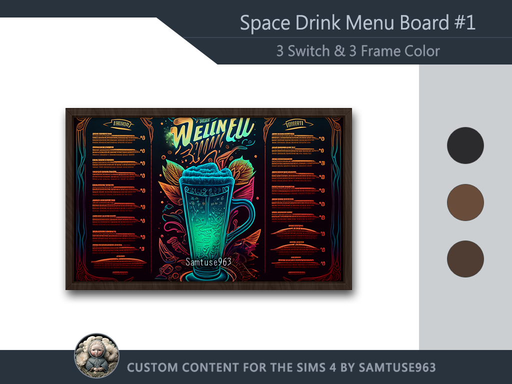 Space Drink Menu Board #1 Samtuse963 - The Sims 4 Build / Buy - CurseForge