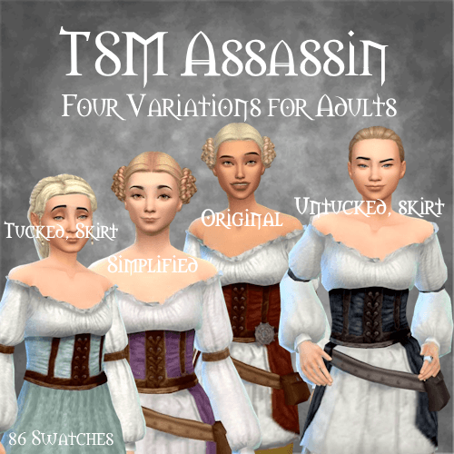 TSM Assassin Outfit & Dress - 4 variations - Gallery - The Sims 4 ...