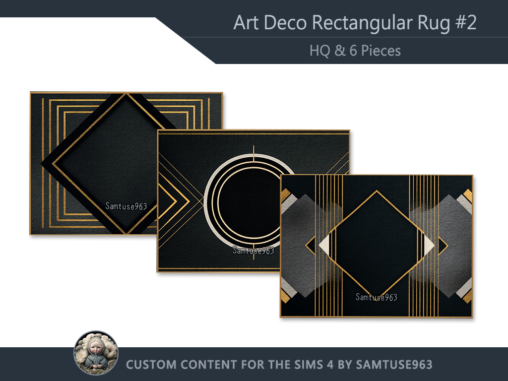 HQ Art Deco Rectangular Dance Rug #2 Samtuse963 - The Sims 4 Build ...