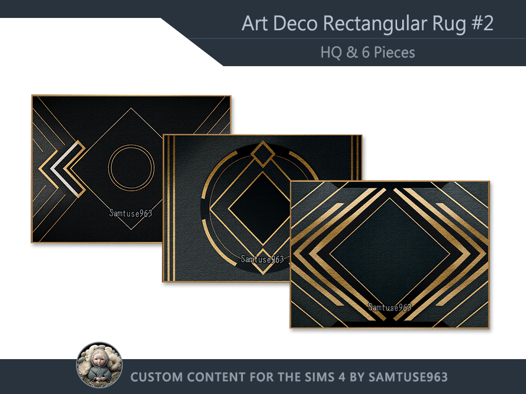HQ Art Deco Rectangular Dance Rug #2 Samtuse963 - The Sims 4 Build ...