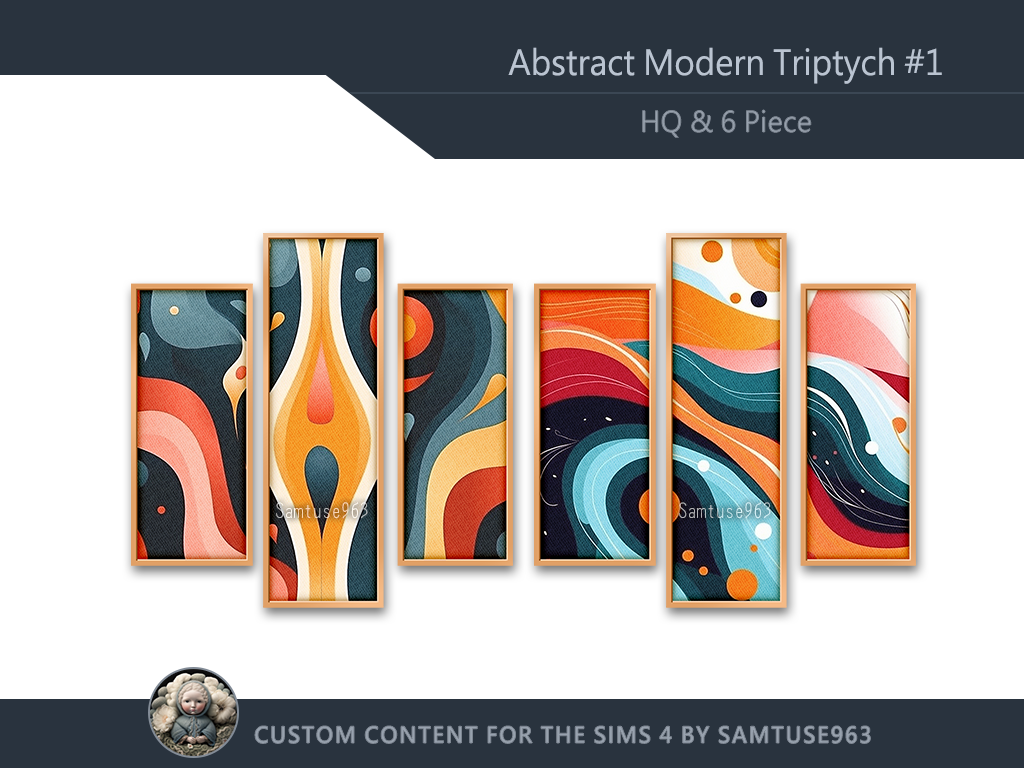 HQ Abstract Modern Triptych #1 Sellable Extra B Samtuse963 - The Sims 4 Build / Buy - CurseForge