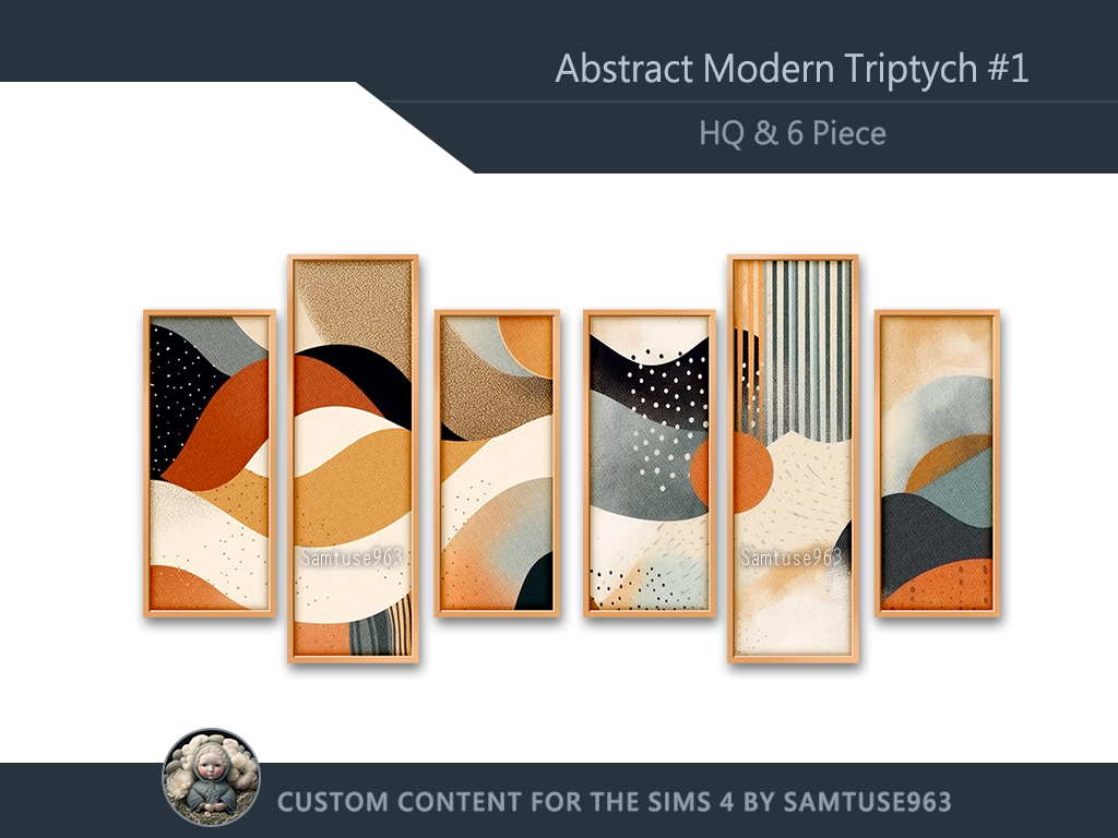 HQ Abstract Modern Triptych #1 Sellable Extra B Samtuse963 - The Sims 4 Build / Buy - CurseForge