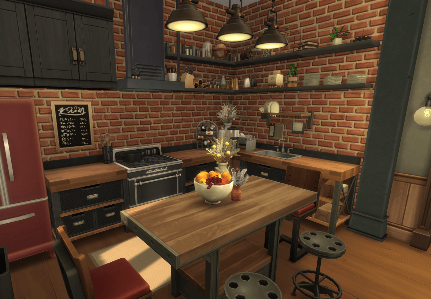 Industrial Red Kitchen - Gallery - The Sims 4 Rooms / Lots - CurseForge