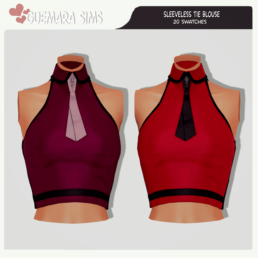 Sleeveless Tie Blouse - Gallery - The Sims 4 Create a Sim - CurseForge