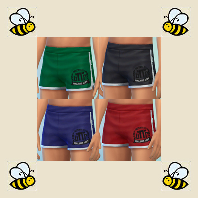 Four Basic Male Shorts with Simlish Print - Gallery - The Sims 4 Create ...
