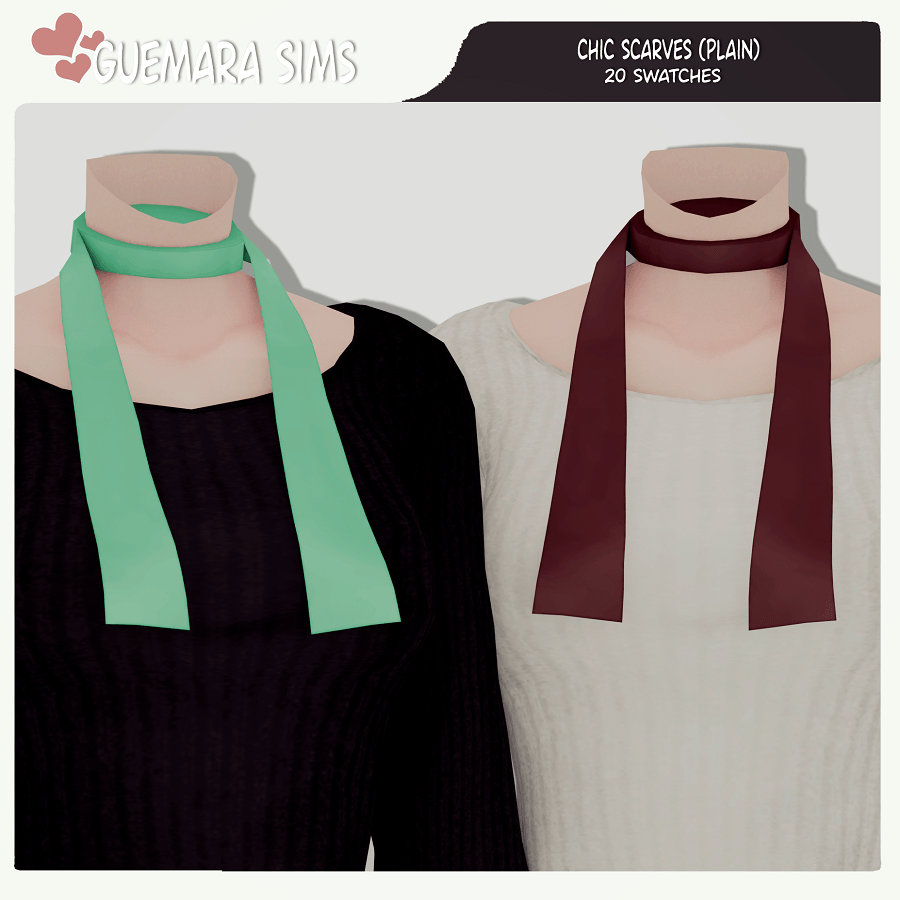 Chic Scarves (Plain) (Fixed problem with Lods!) - Gallery - The Sims 4 ...
