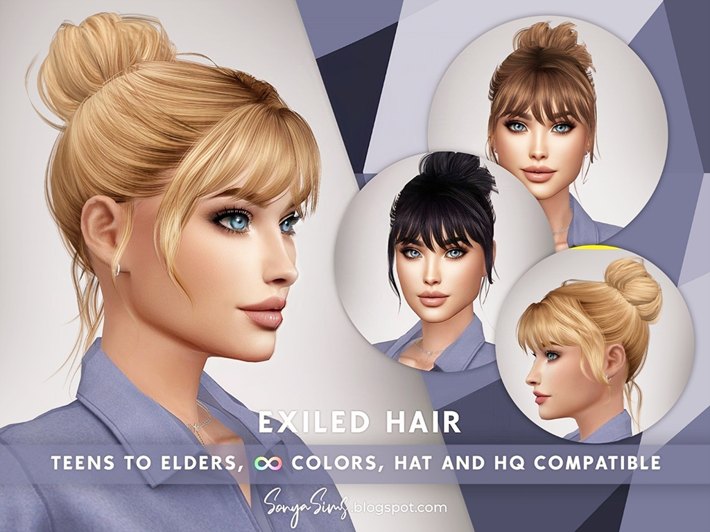 SONYASIMS - EXILED HAIR - The Sims 4 Create a Sim - CurseForge
