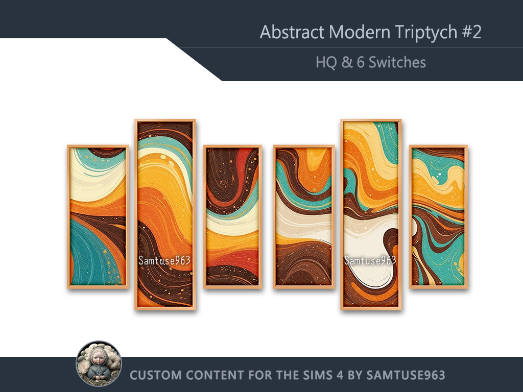 HQ Abstract Modern Triptych #2 Sellable Extra B Samtuse963 - The Sims 4 Build / Buy - CurseForge