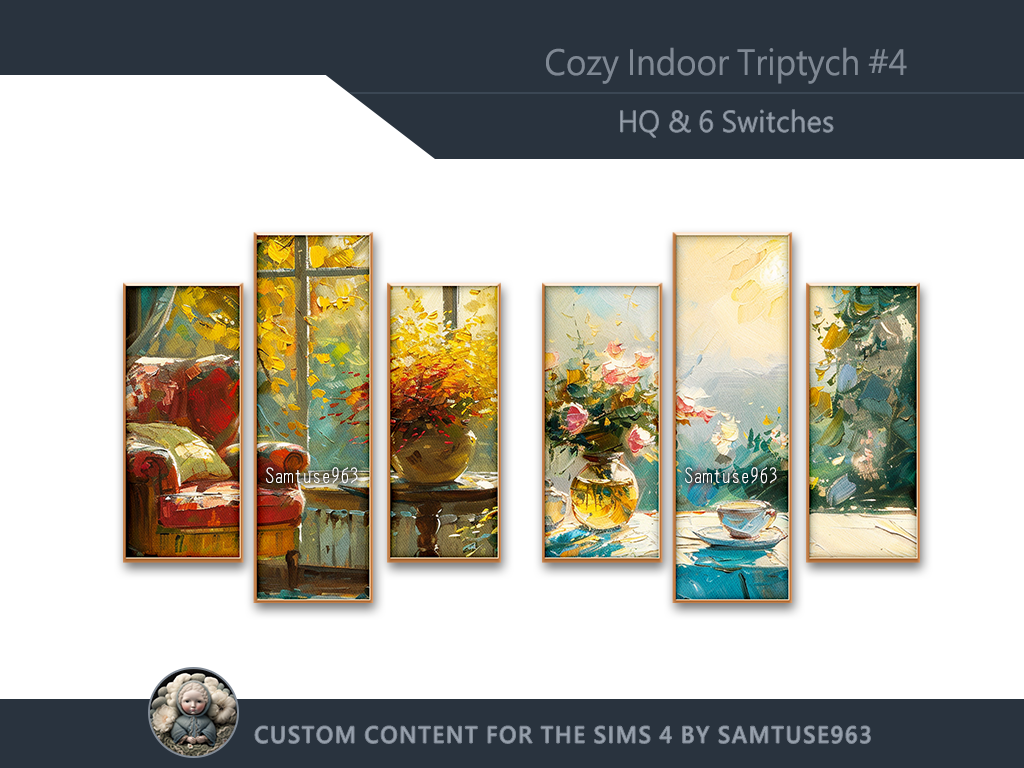 HQ Cozy Indoor Triptych #4 Sellable Extra B Samtuse963 - The Sims 4 Build / Buy - CurseForge