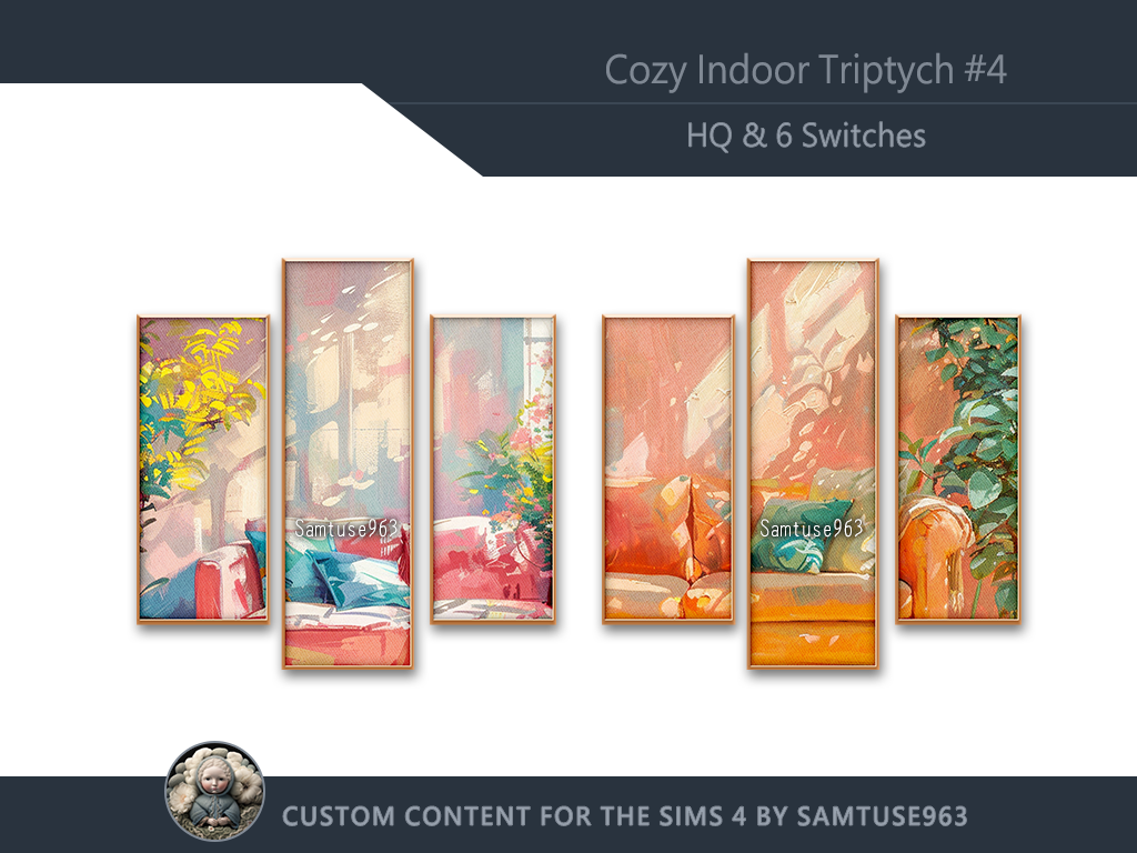 HQ Cozy Indoor Triptych #4 Sellable Extra B Samtuse963 - The Sims 4 Build / Buy - CurseForge