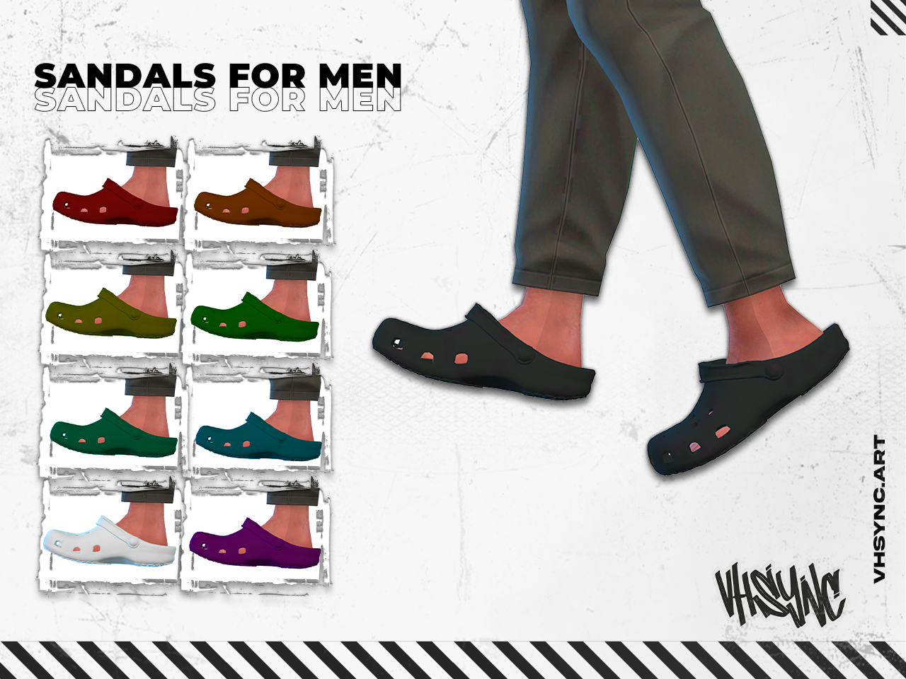 Crocs-Inspired Sandals for Men [VHSync] - The Sims 4 Create a Sim ...