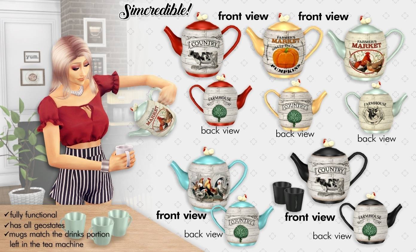 Country Coffee Functional Tea Maker 🍵 - Gallery - The Sims 4 Build ...