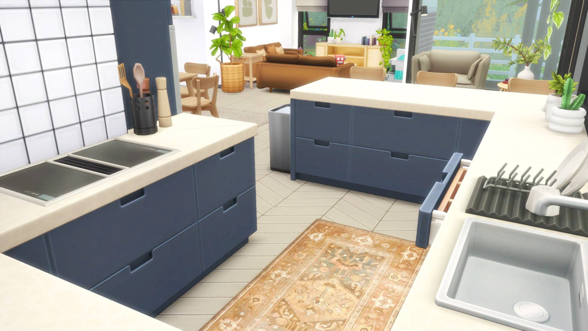 Blue & Cream Kitchen - Gallery - The Sims 4 Rooms / Lots - CurseForge