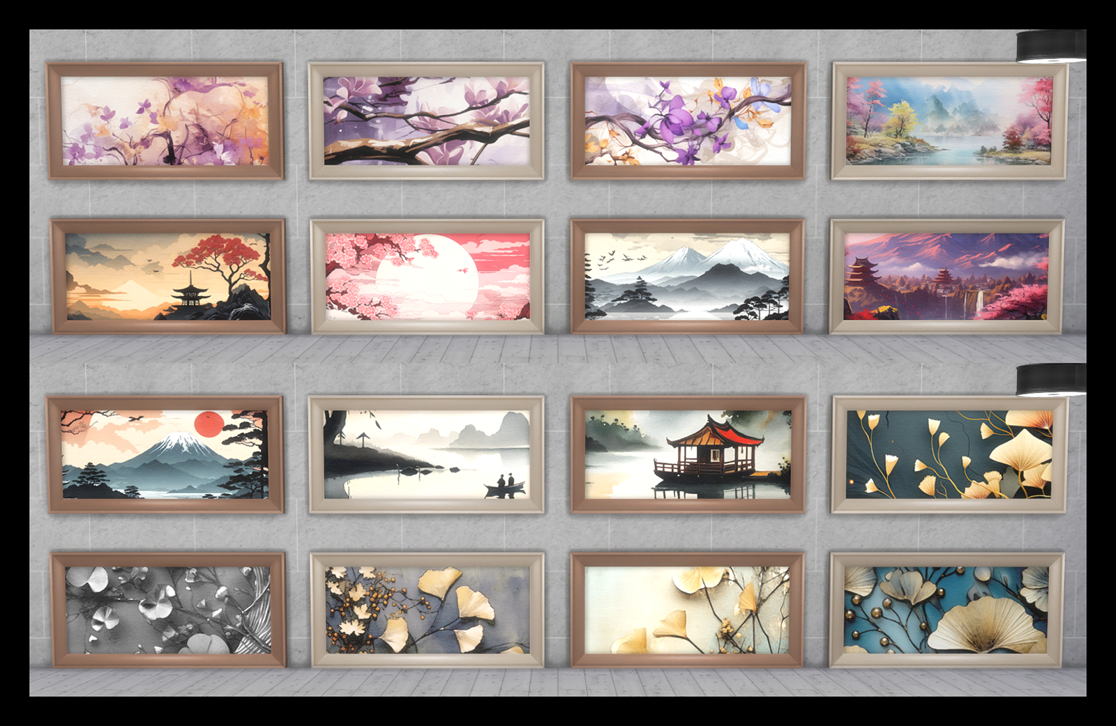 Japanese Journeys - Large Yoshi Paintings - Gallery - The Sims 4 Build ...
