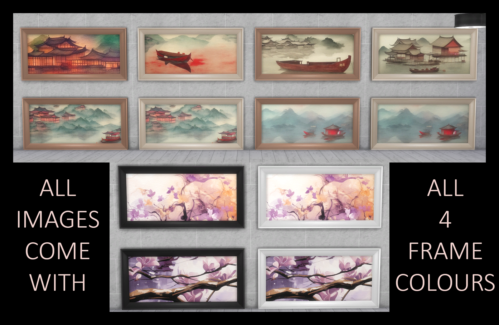 Japanese Journeys - Large Yoshi Paintings - Gallery - The Sims 4 Build ...