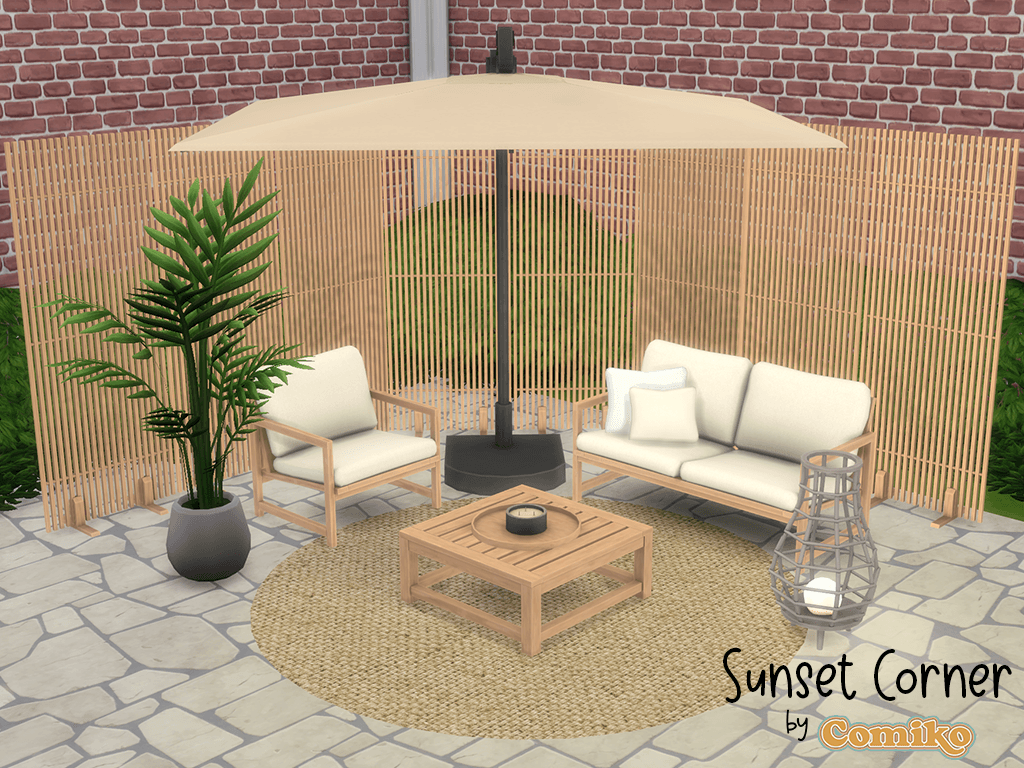 Comiko - Sunset Corner Set - Gallery - The Sims 4 Build / Buy - CurseForge