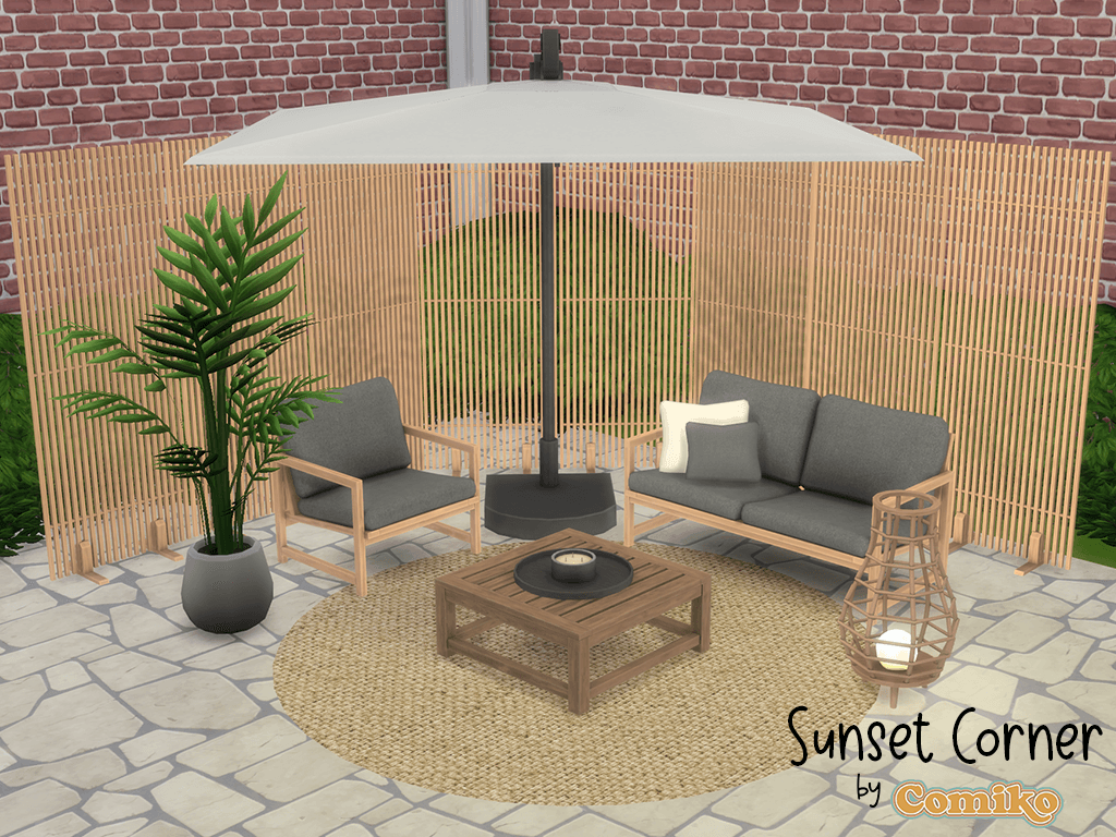 Comiko - Sunset Corner Set - Gallery - The Sims 4 Build / Buy - CurseForge