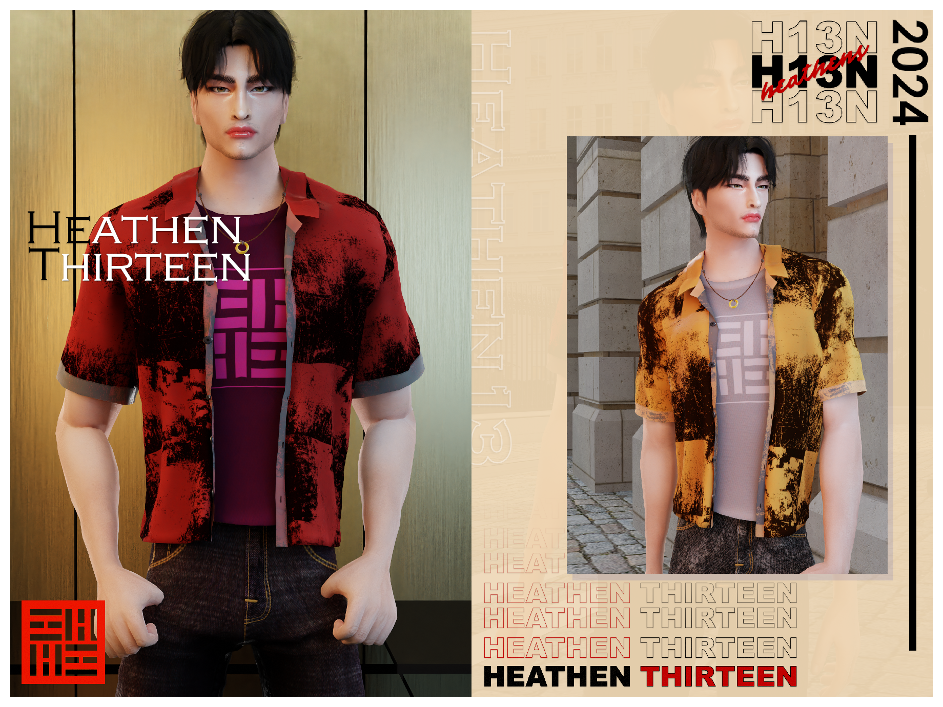 Grunge Patchwork Print Shirt and Tee - The Sims 4 Create a Sim - CurseForge