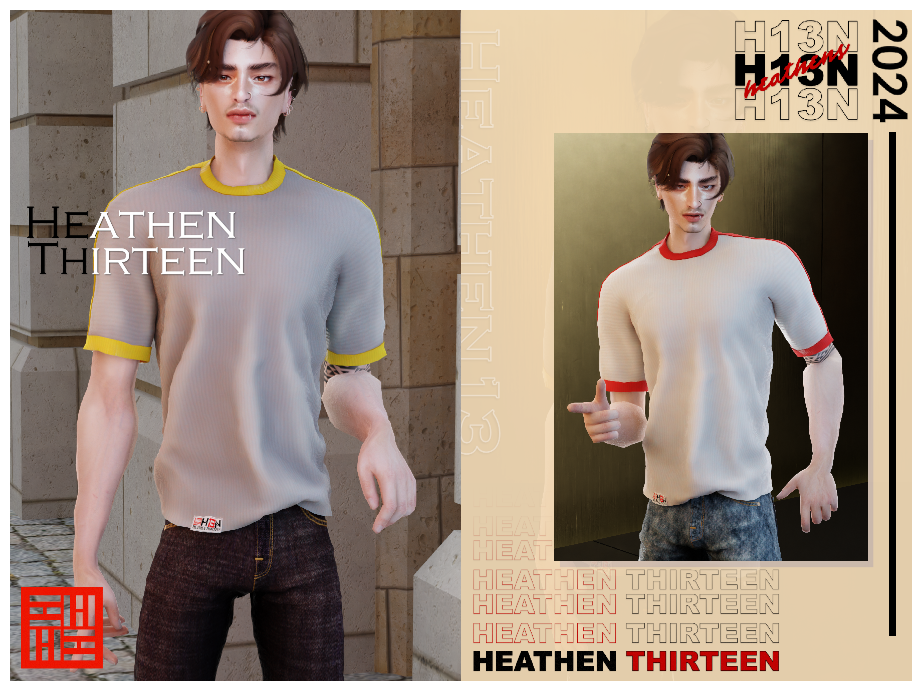 Tape Side Colorblock Tee - The Sims 4 Create a Sim - CurseForge