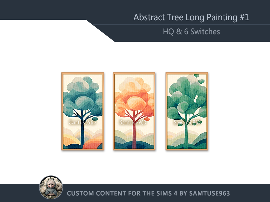 HQ Abstract Tree Long Painting #1 Sellable Extra D Samtuse963 - The Sims 4 Build / Buy - CurseForge