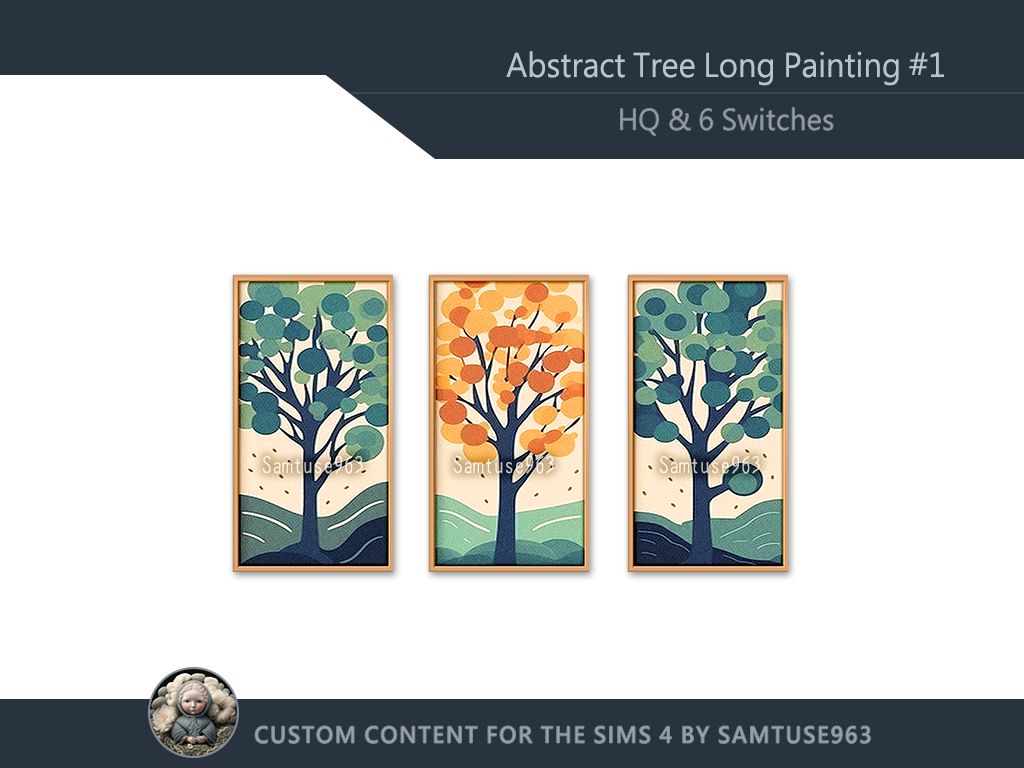 HQ Abstract Tree Long Painting #1 Sellable Extra D Samtuse963 - The Sims 4 Build / Buy - CurseForge