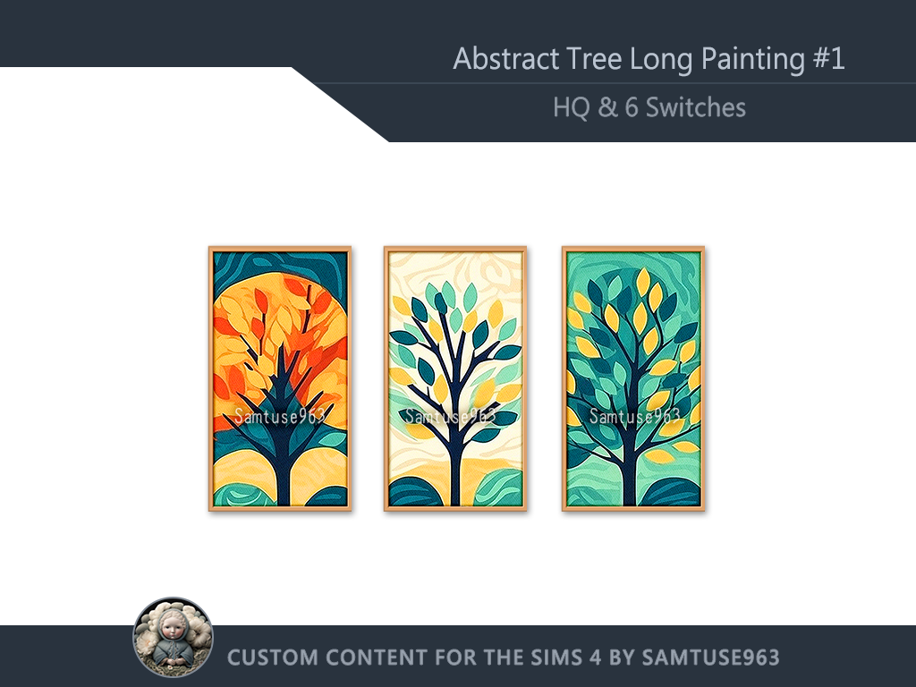 HQ Abstract Tree Long Painting #1 Sellable Extra D Samtuse963 - The Sims 4 Build / Buy - CurseForge