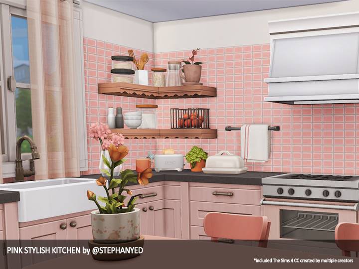 Pastel Pink Stylish Kitchen - Gallery - The Sims 4 Rooms / Lots ...