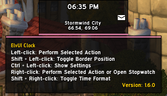 ElvUI Clock - Gallery - World of Warcraft Addons - CurseForge