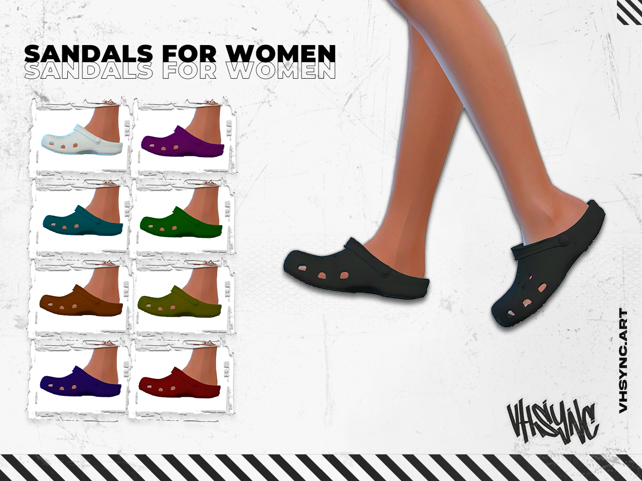 Crocs-Inspired Sandals for Women [VHSync] - The Sims 4 Create a Sim ...