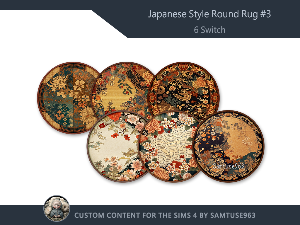 Japanese Style Round Dance Rug #3 Samtuse963 - The Sims 4 Build / Buy ...