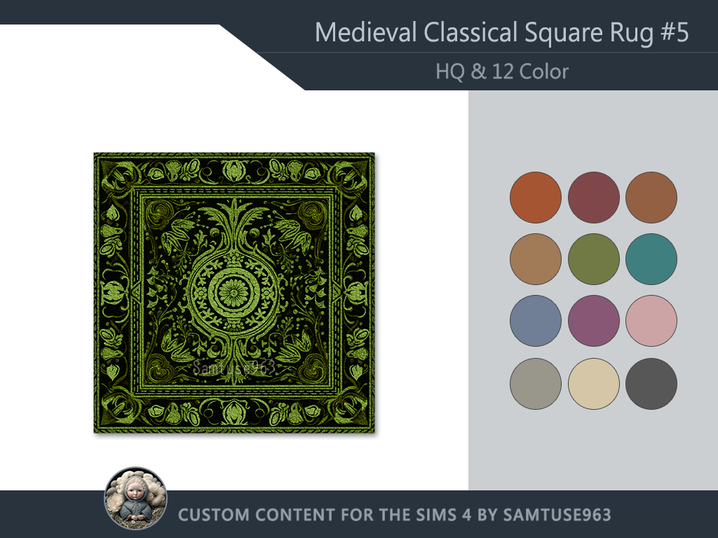 HQ Medieval Classical Square Dance Rug #5 Samtuse963 - The Sims 4 Build ...