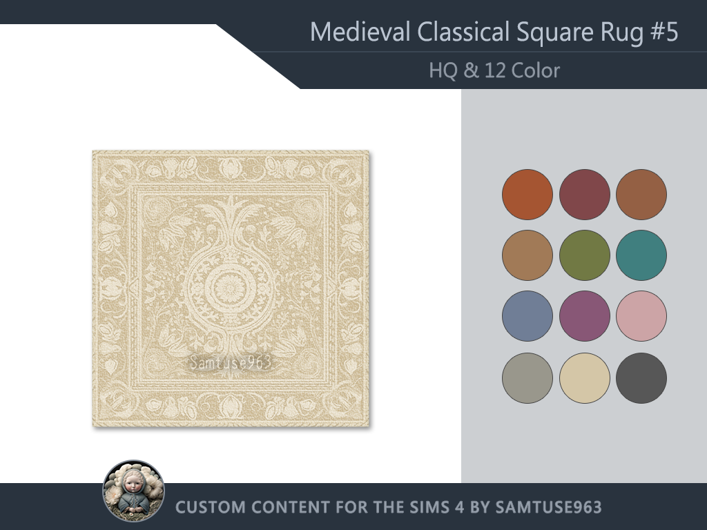 HQ Medieval Classical Square Dance Rug #5 Samtuse963 - The Sims 4 Build ...