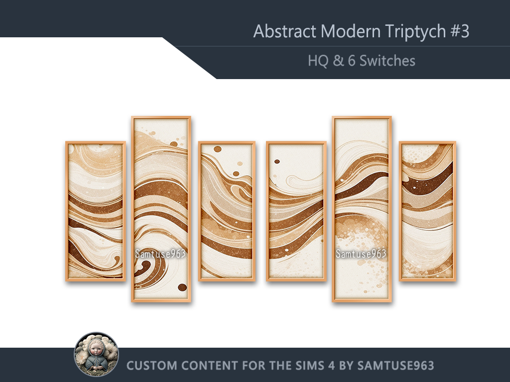 HQ Abstract Modern Triptych #3 Sellable Extra B Samtuse963 - Gallery - The Sims 4 Build / Buy ...