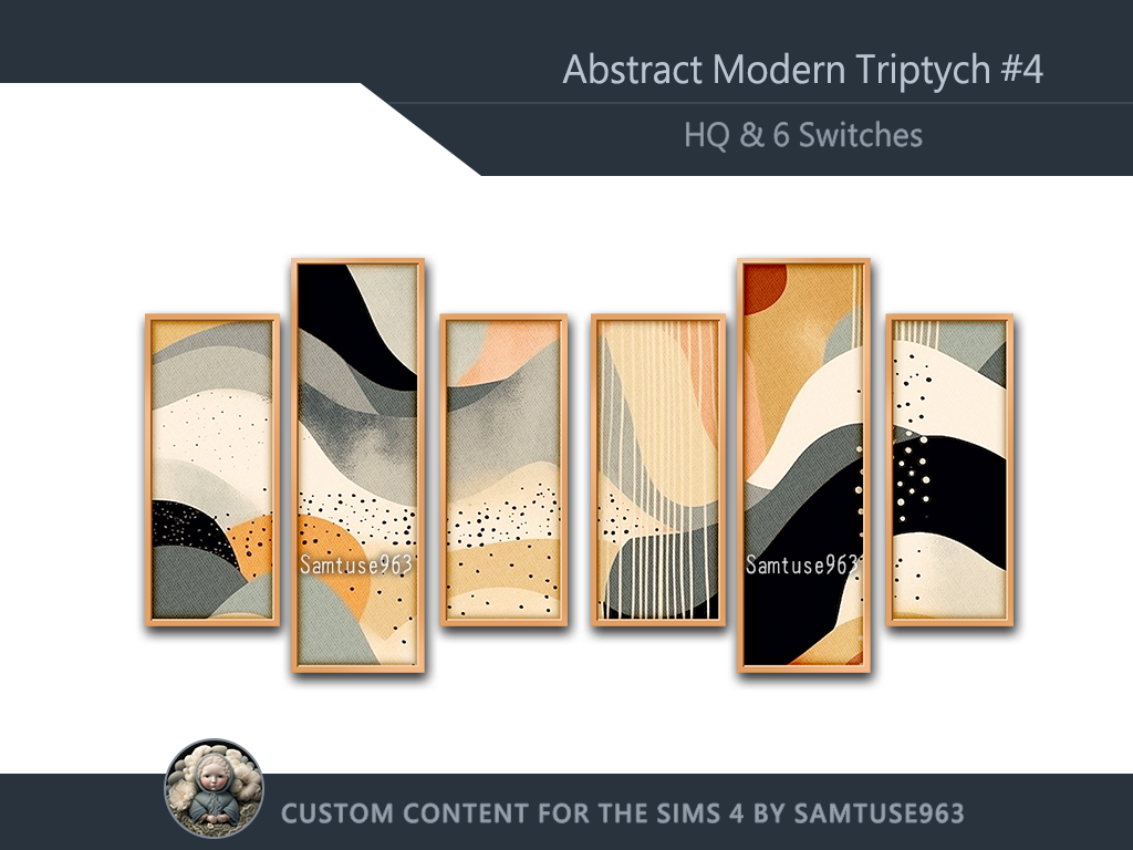 HQ Abstract Modern Triptych #4 Sellable Extra B Samtuse963 - The Sims 4 Build / Buy - CurseForge