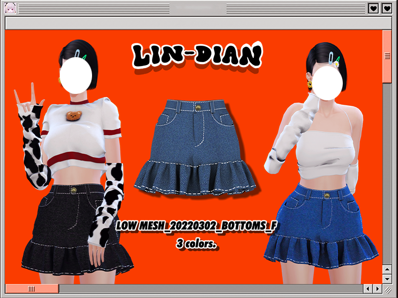 LIN-DIAN denim skirt - Gallery - The Sims 4 Create a Sim - CurseForge