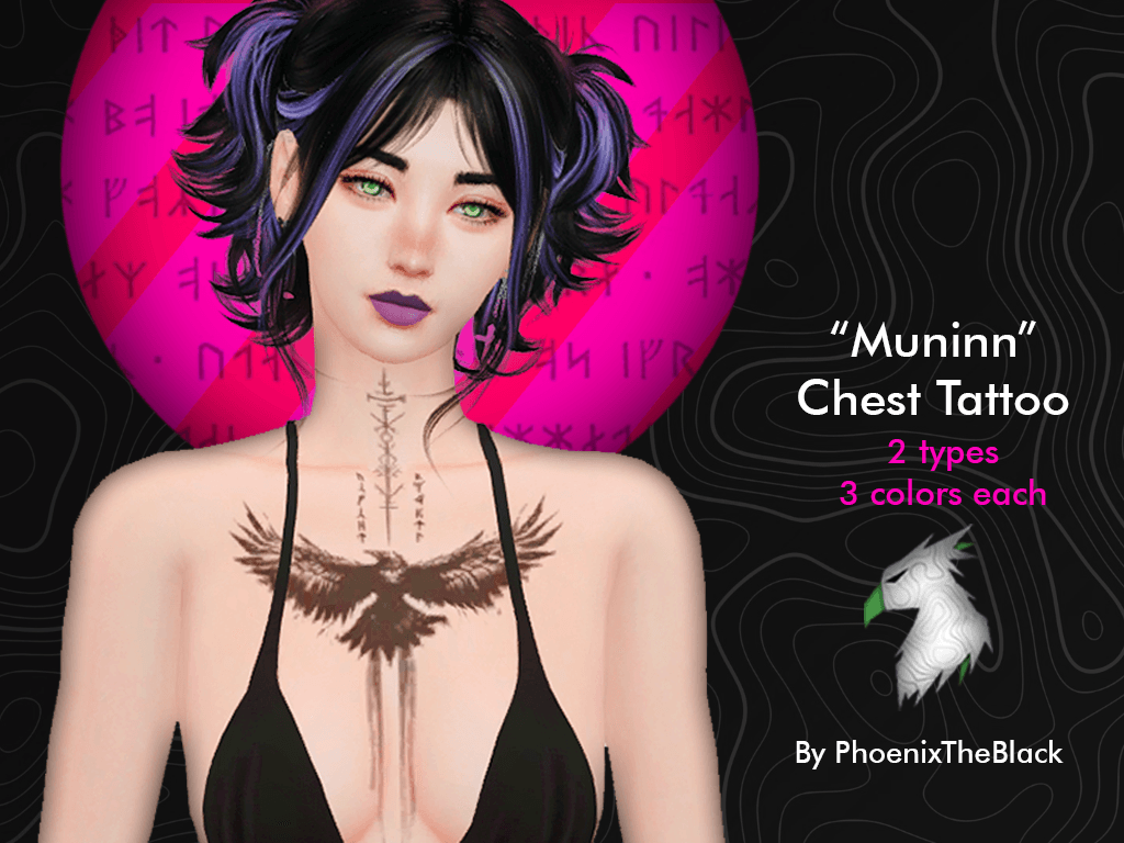"Muninn" Runic Chest Tattoo - Gallery - The Sims 4 Create a Sim - CurseForge