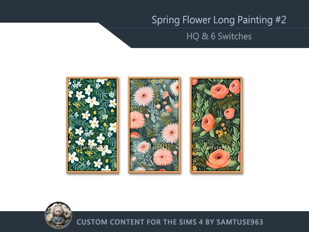 HQ Spring Flower Long Painting #2 Sellable Extra D Samtuse963 - The Sims 4 Build / Buy - CurseForge