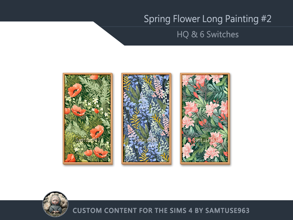 HQ Spring Flower Long Painting #2 Sellable Extra D Samtuse963 - The Sims 4 Build / Buy - CurseForge