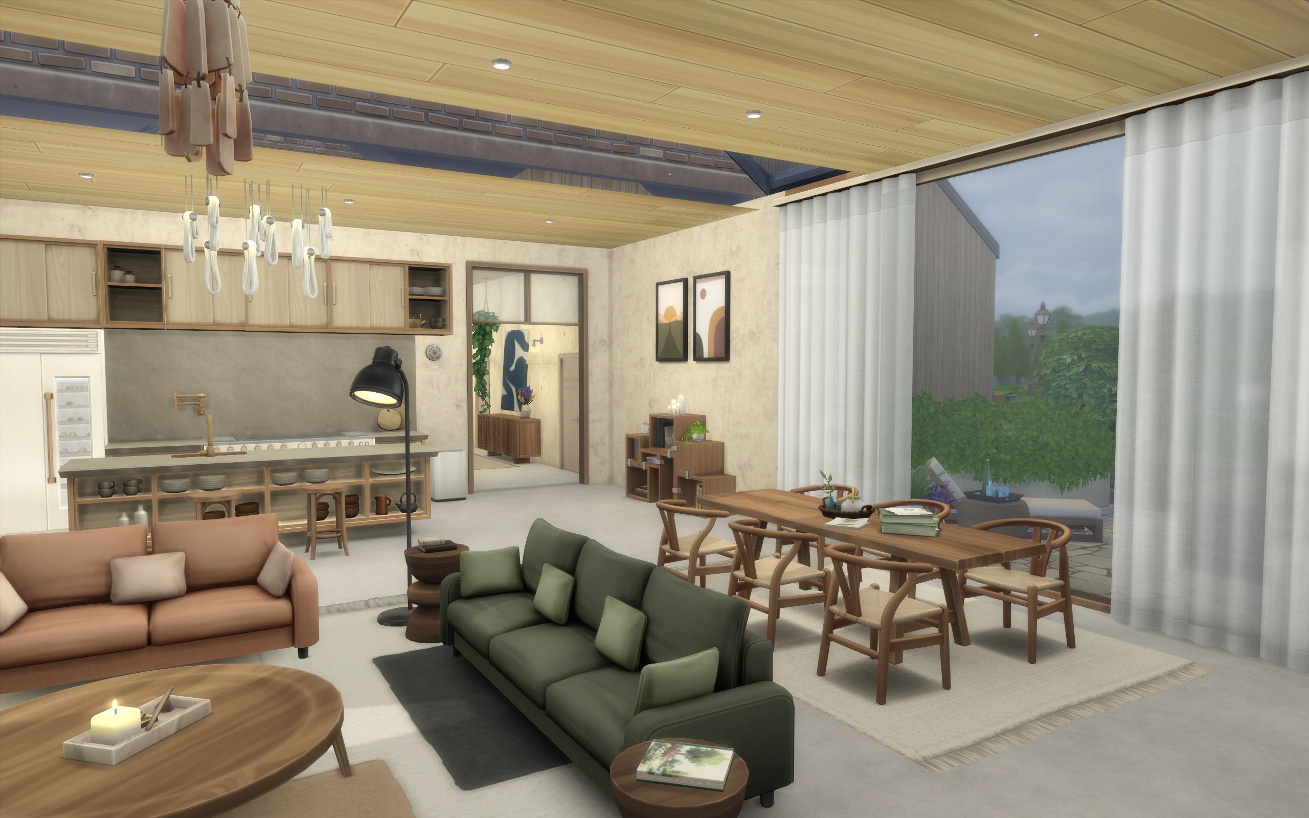 Minimalist Open Concept Living - Gallery - The Sims 4 Rooms / Lots ...