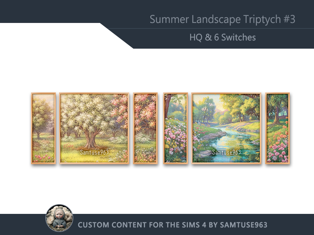 HQ Summer Landscape Triptych #3 Sellable Extra E Samtuse963 - The Sims 4 Build / Buy - CurseForge