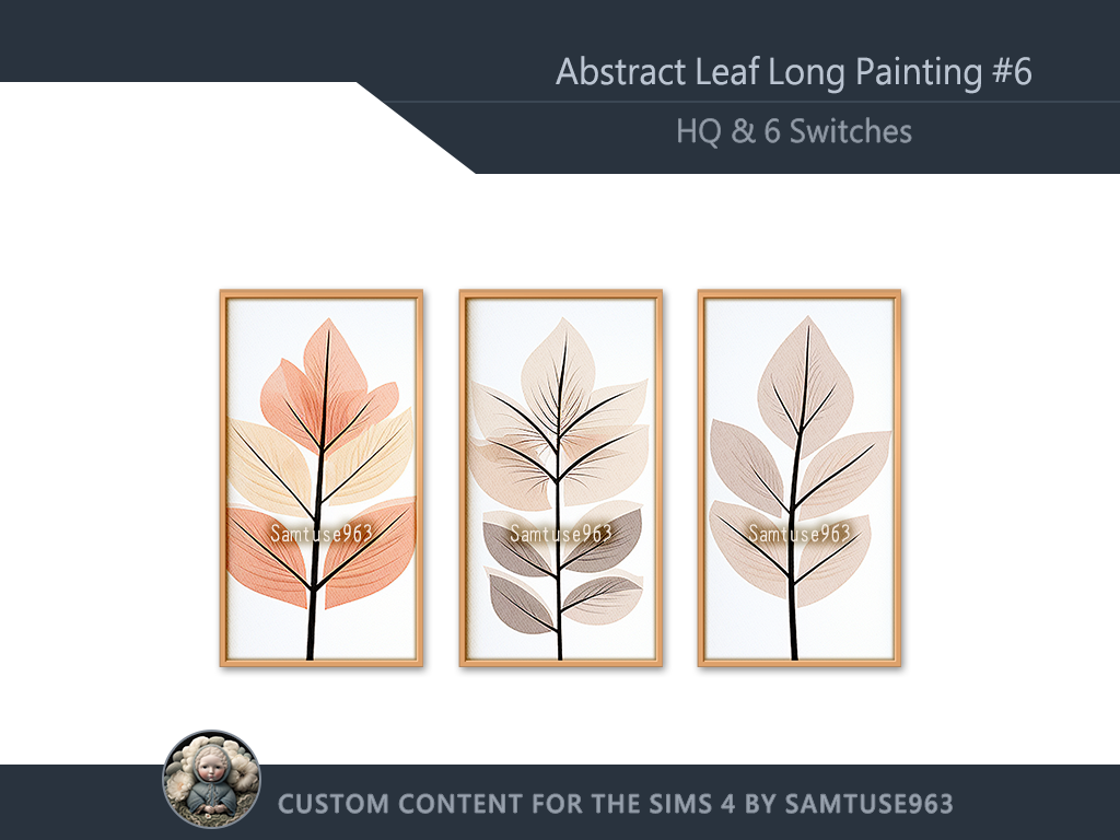 HQ Abstract Leaf Long Painting #6 Sellable Extra D Samtuse963 - The Sims 4 Build / Buy - CurseForge