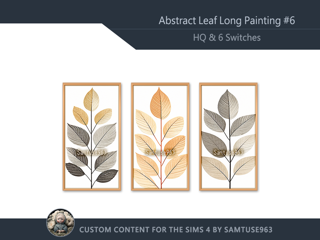 HQ Abstract Leaf Long Painting #6 Sellable Extra D Samtuse963 - The Sims 4 Build / Buy - CurseForge