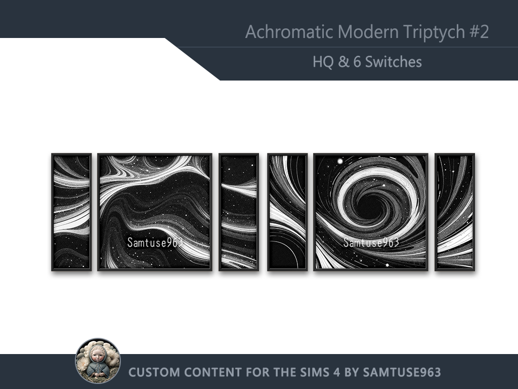 HQ Achromatic Modern Triptych #2 Sellable Extra E Samtuse963 - Gallery - The Sims 4 Build / Buy ...
