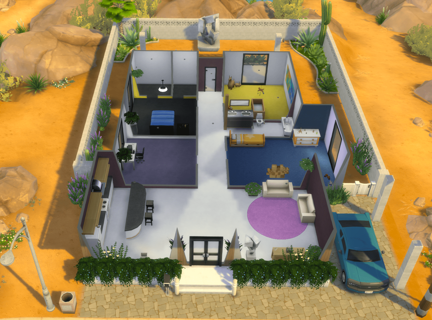 Modern BG starter house (1 floor/4 bed./2bath.) - The Sims 4 Rooms ...