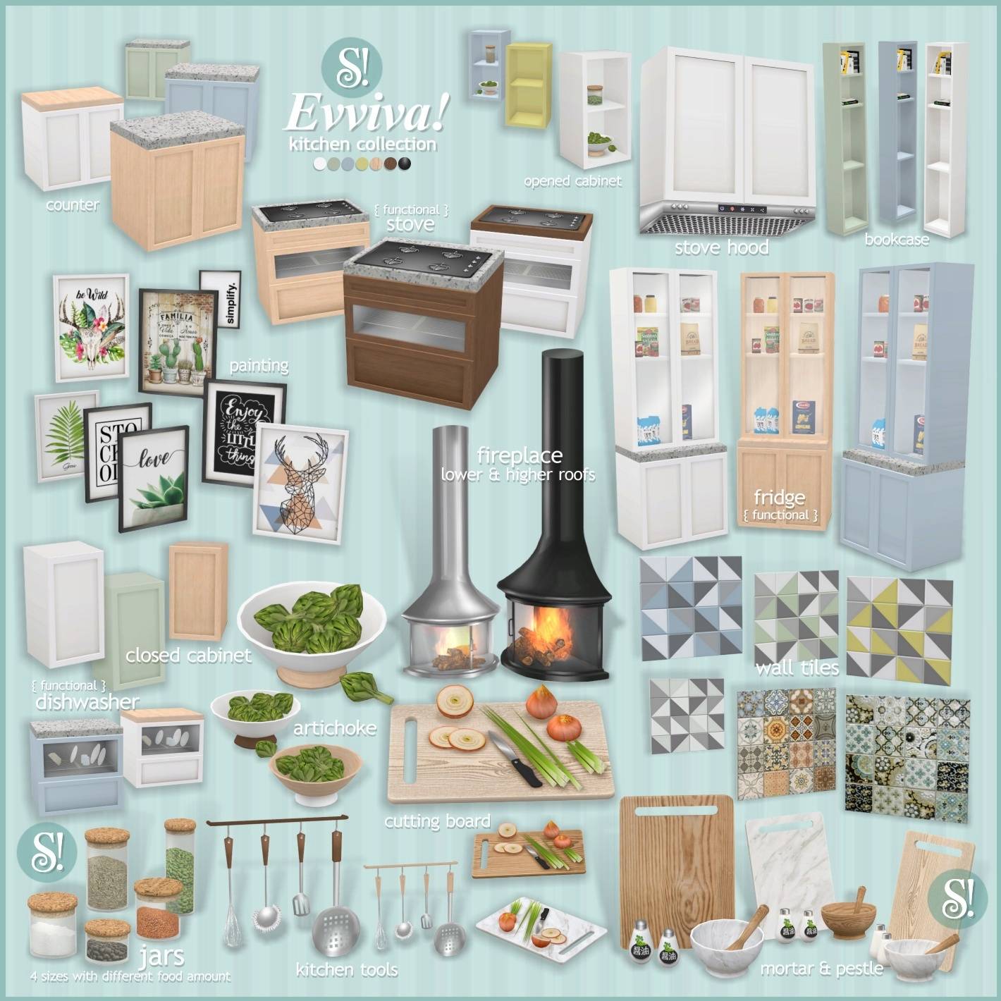 Evviva! - Kitchen decorative items 🍴 - Gallery - The Sims 4 Build / Buy ... Evviva! - Kitchen decorative items 🍴 - Gallery - The Sims 4 Build / Buy ...